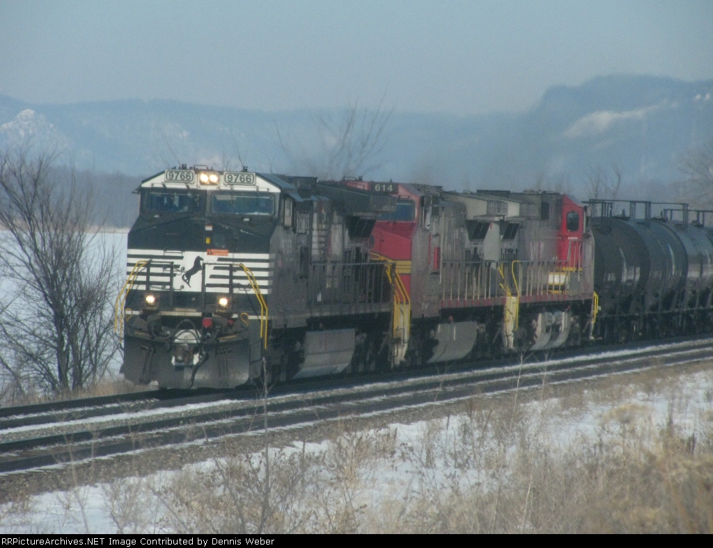 NS 9766 BNSF Aurora Sub.